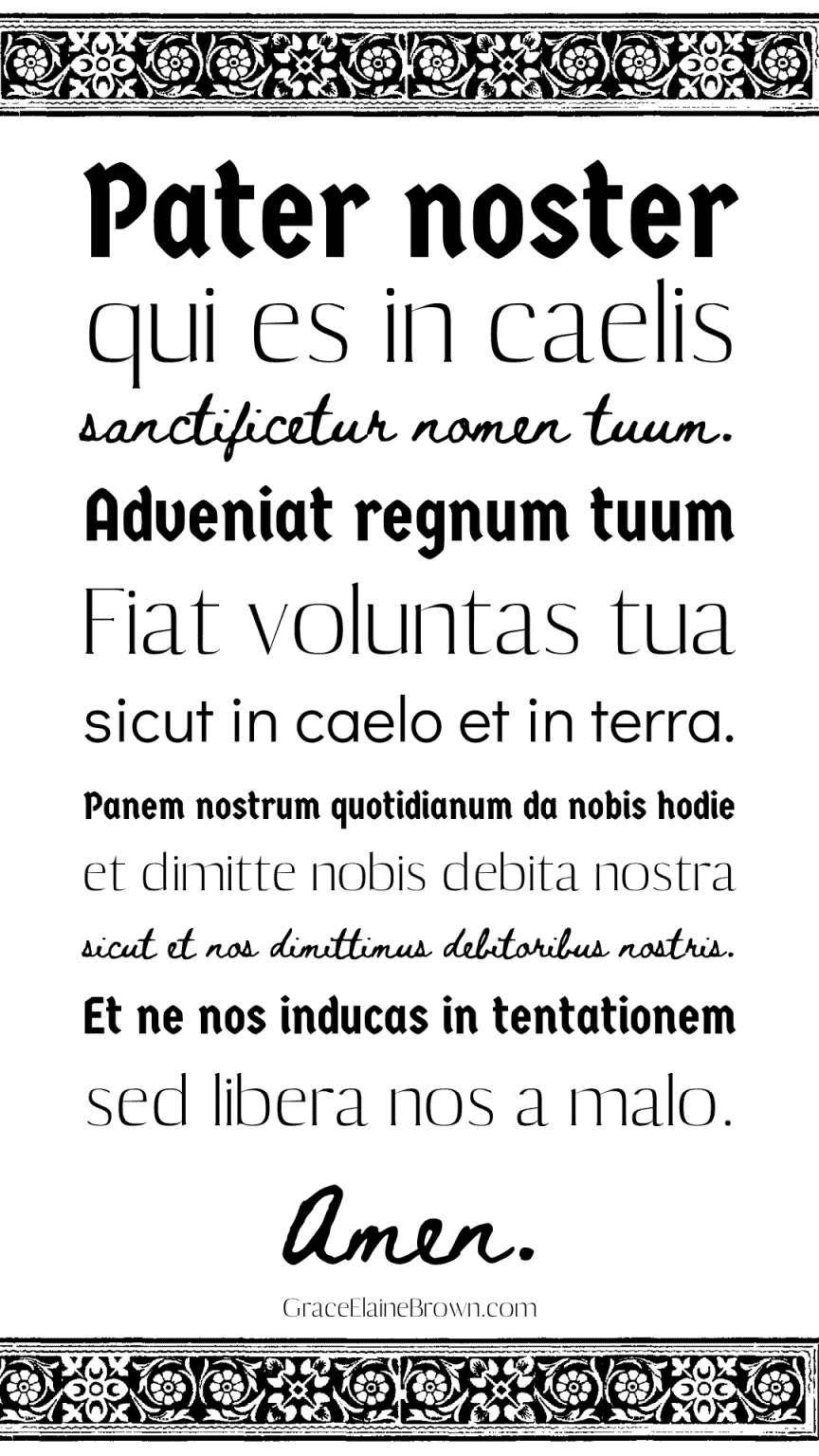 7 Free Catholic Wallpapers To Help You Learn the Latin Our father and ...