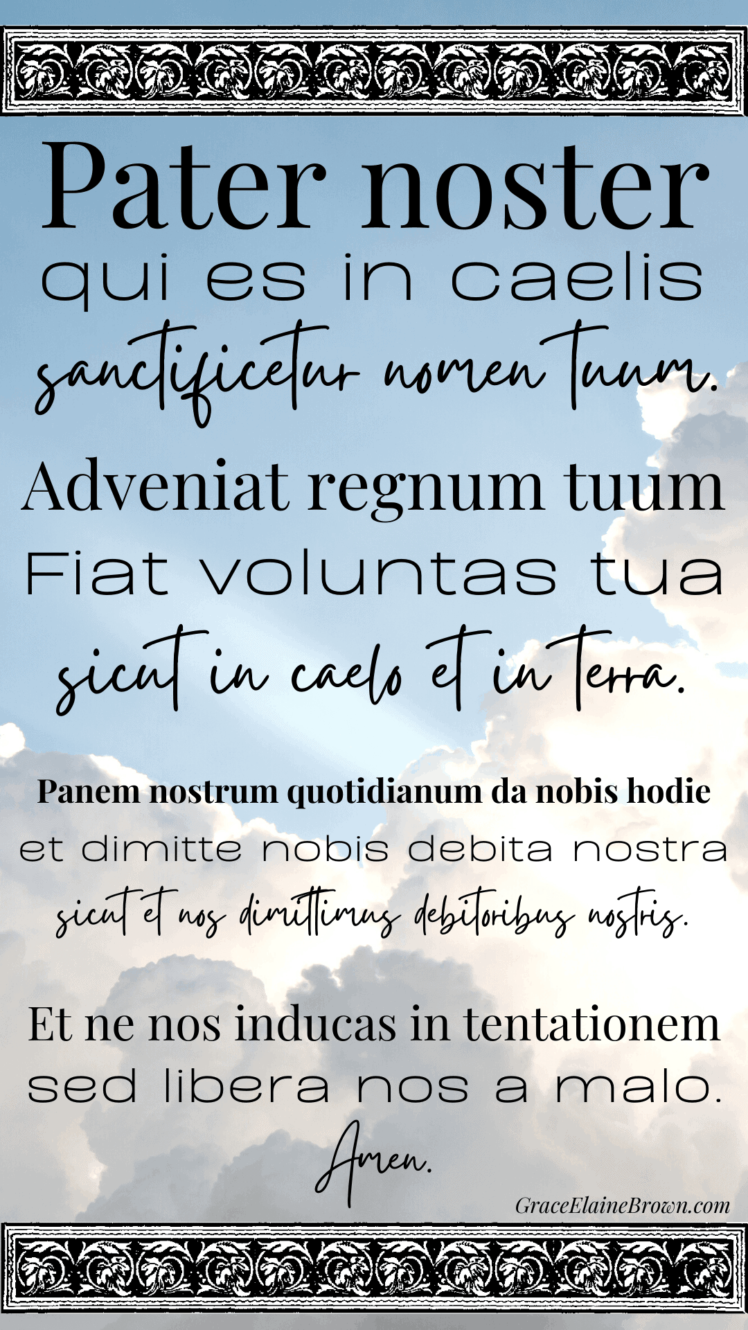 7 Free Catholic Wallpapers To Help You Learn the Latin Our father and ...